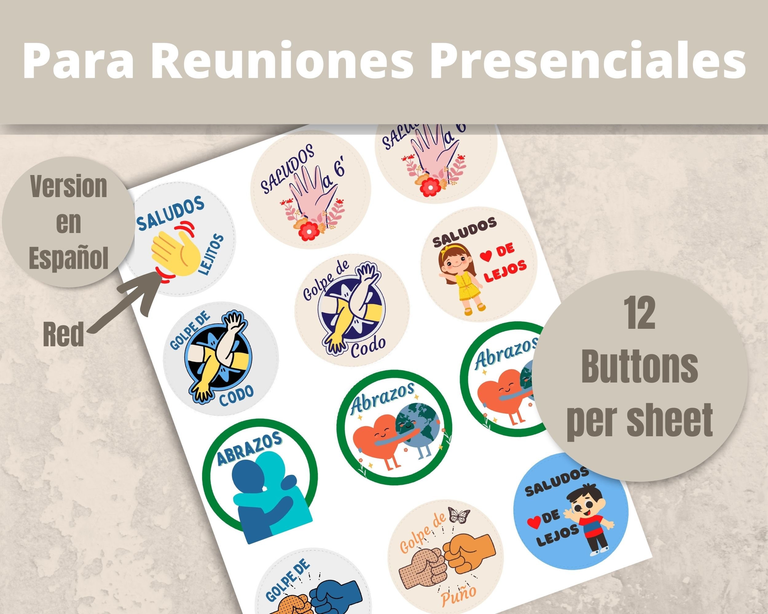 Meeting Button Red to Green Design Printable - Etsy