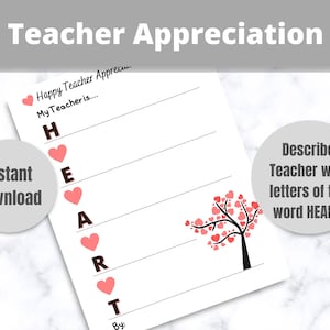 Teacher Appreciation Printable Bundle - Etsy