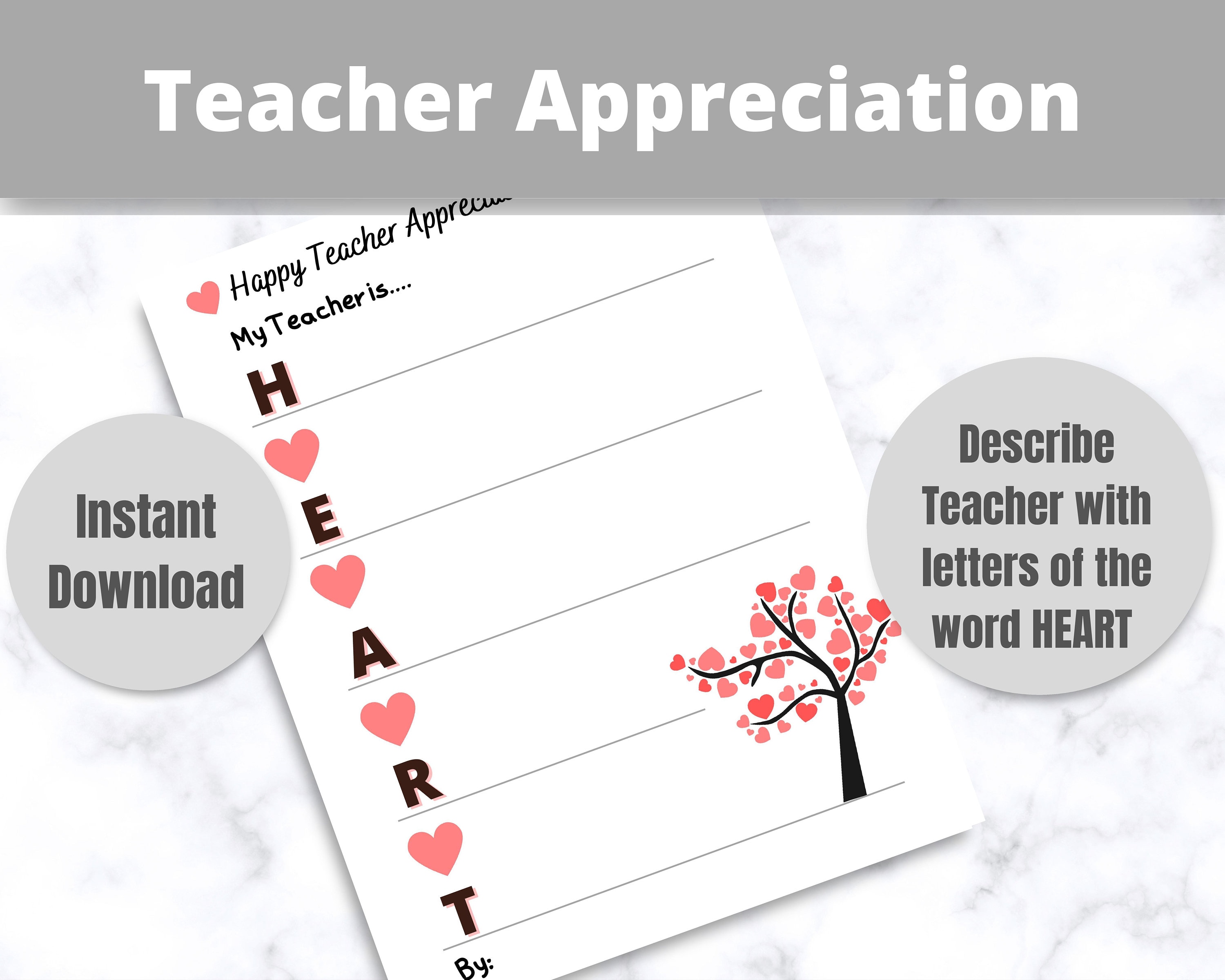 Teacher Appreciation Printable Bundle - Etsy