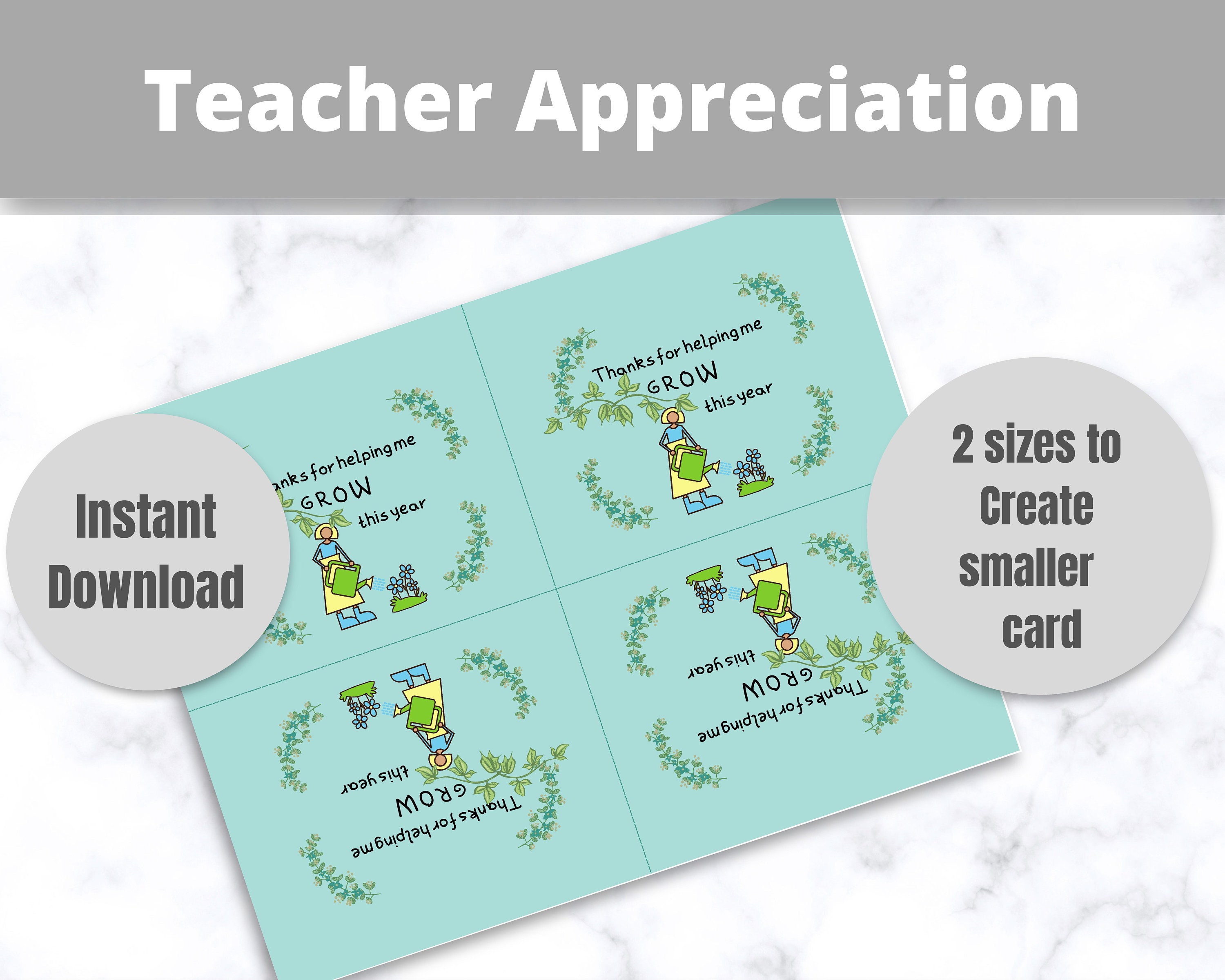 Teacher Appreciation Week Printable Card - Etsy