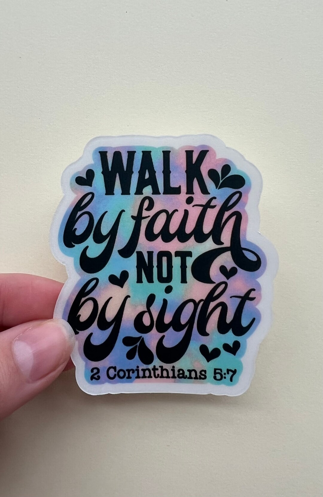 Clear Sticker: Walk by Faith Not by Sight Clear Vinyl Sticker,bible ...