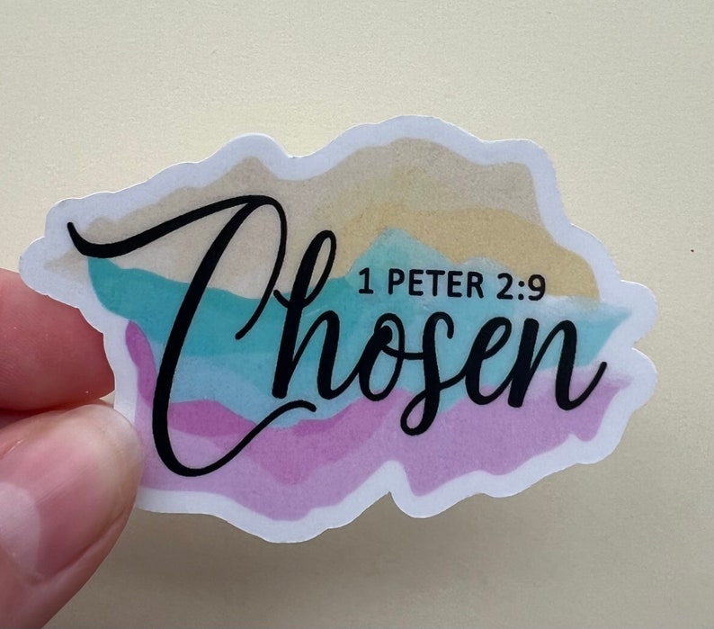 White Sticker: Chosen Vinyl Sticker, Bible Verse Sticker, Waterproof ...