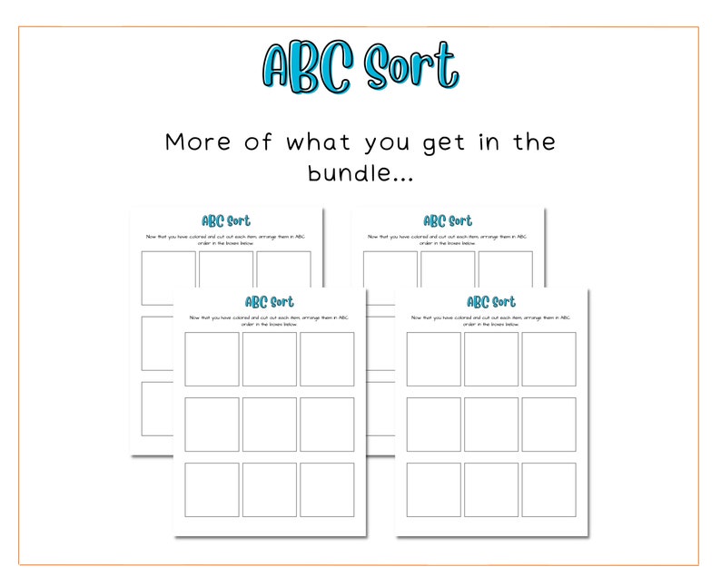 ABC Sorting With Food/color, Cut, and Paste Activities for Early ...