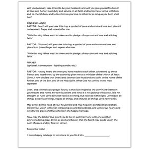 Wedding Vow Script | 12 Wedding Ceremony Scripts | Faith Based - Etsy
