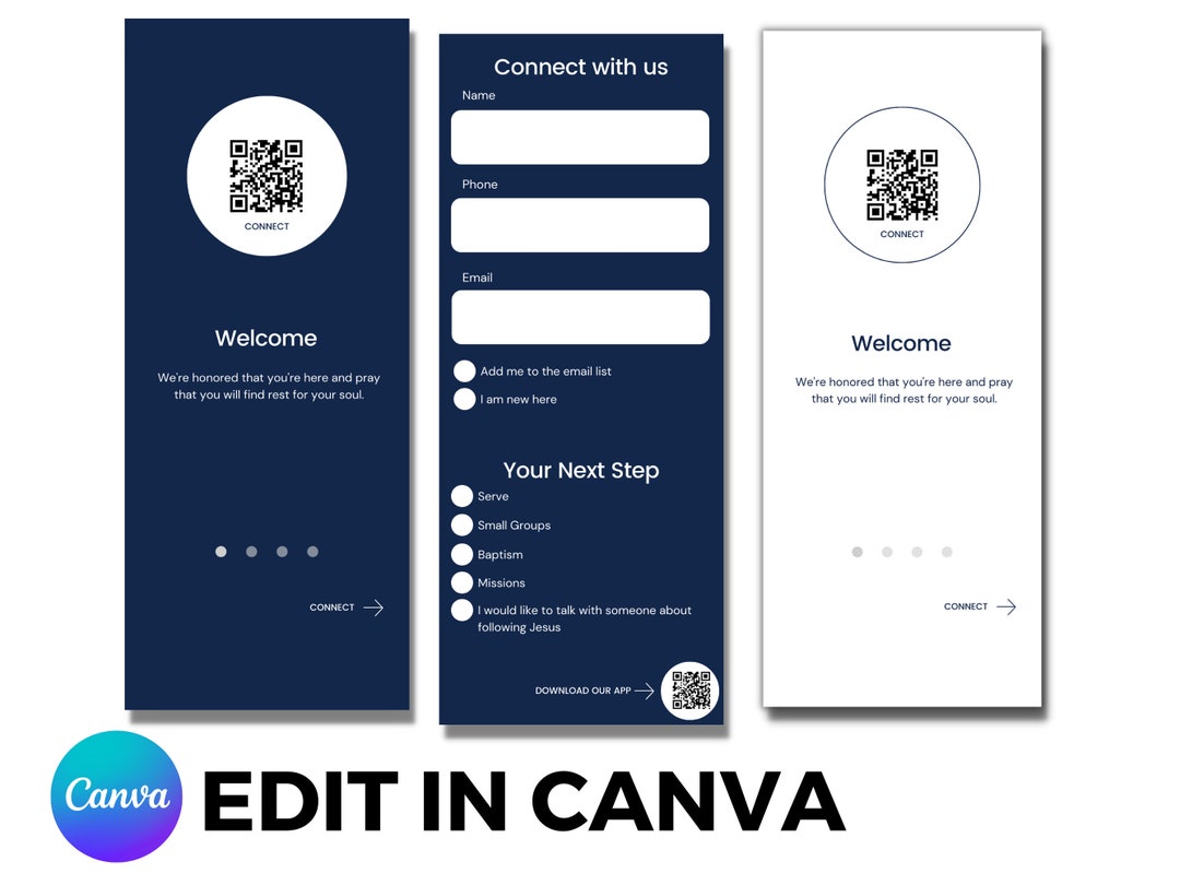 Church Connect Card Canva Template Customize Colors - Etsy UK