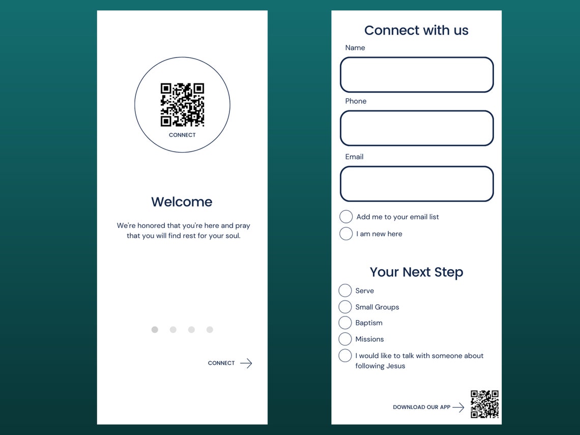 Church Connect Card Canva Template Customize Colors - Etsy