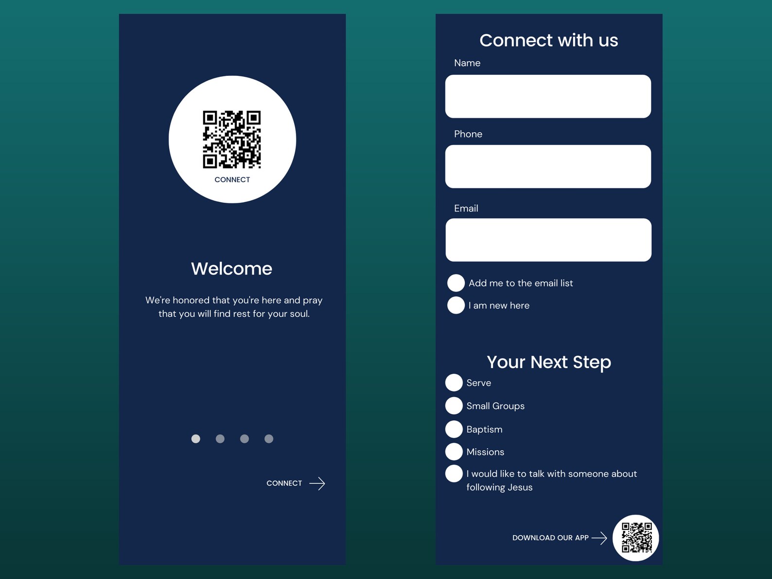 Church Connect Card Canva Template Customize Colors - Etsy