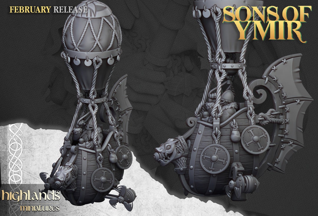 Dwarven Army Flying Machine, Highlands Miniatures, Dwarfs, Sons of Ymir ...