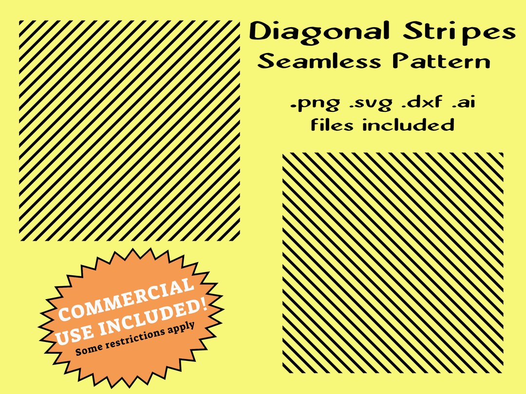 Diagonal Stripe Patterns SVG, Seamless Patterns PNG, Line Print Cut File, Digital Download ...