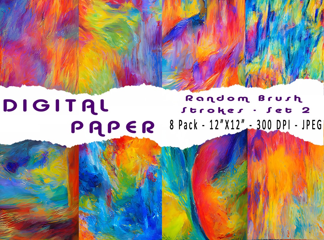 Random Brush Set 2,abstract Digital Paper, Digital Paper Backgrounds ...