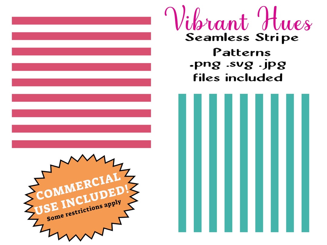 Seamless Stripe Patterns SVG Vibrant Hues A, Seamless Patterns PNG ...