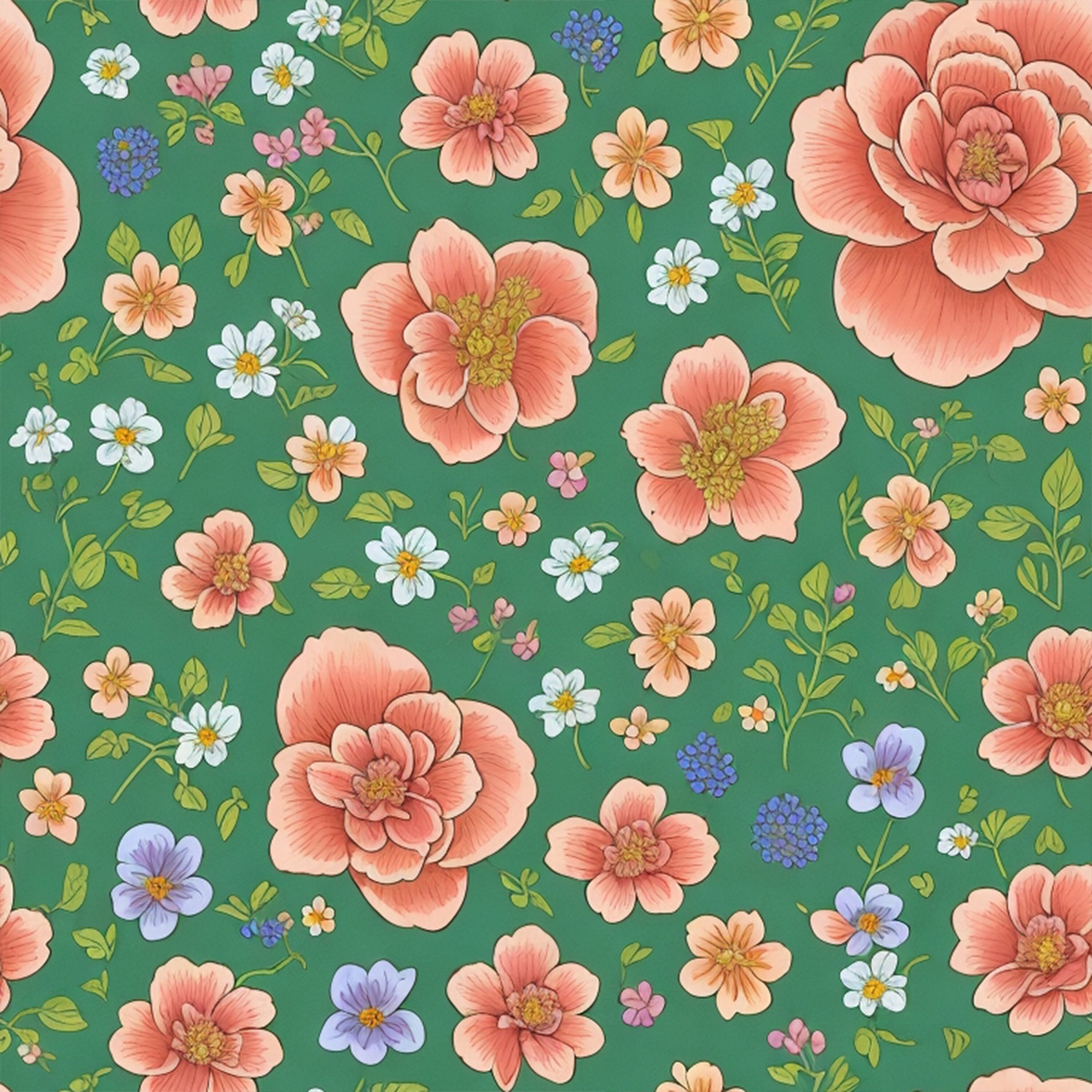 Vintage Flowers Digital Paper, Flowers Seamless Pattern, Floral Prints ...