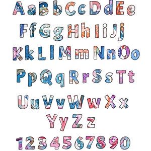 Colorful Alphabet Letters and Numbers for Scrapbooking, Crafts or ...