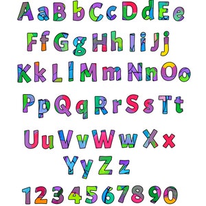 Colorful Alphabet Letters and Numbers for Scrapbooking, Crafts or ...