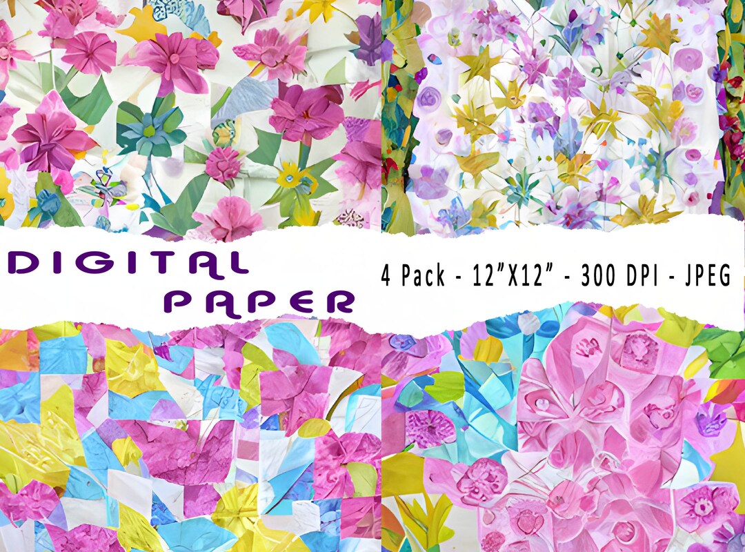Spring Flower Digital Paper, Abstract Flowers, Spring Flower Paper Jpg ...