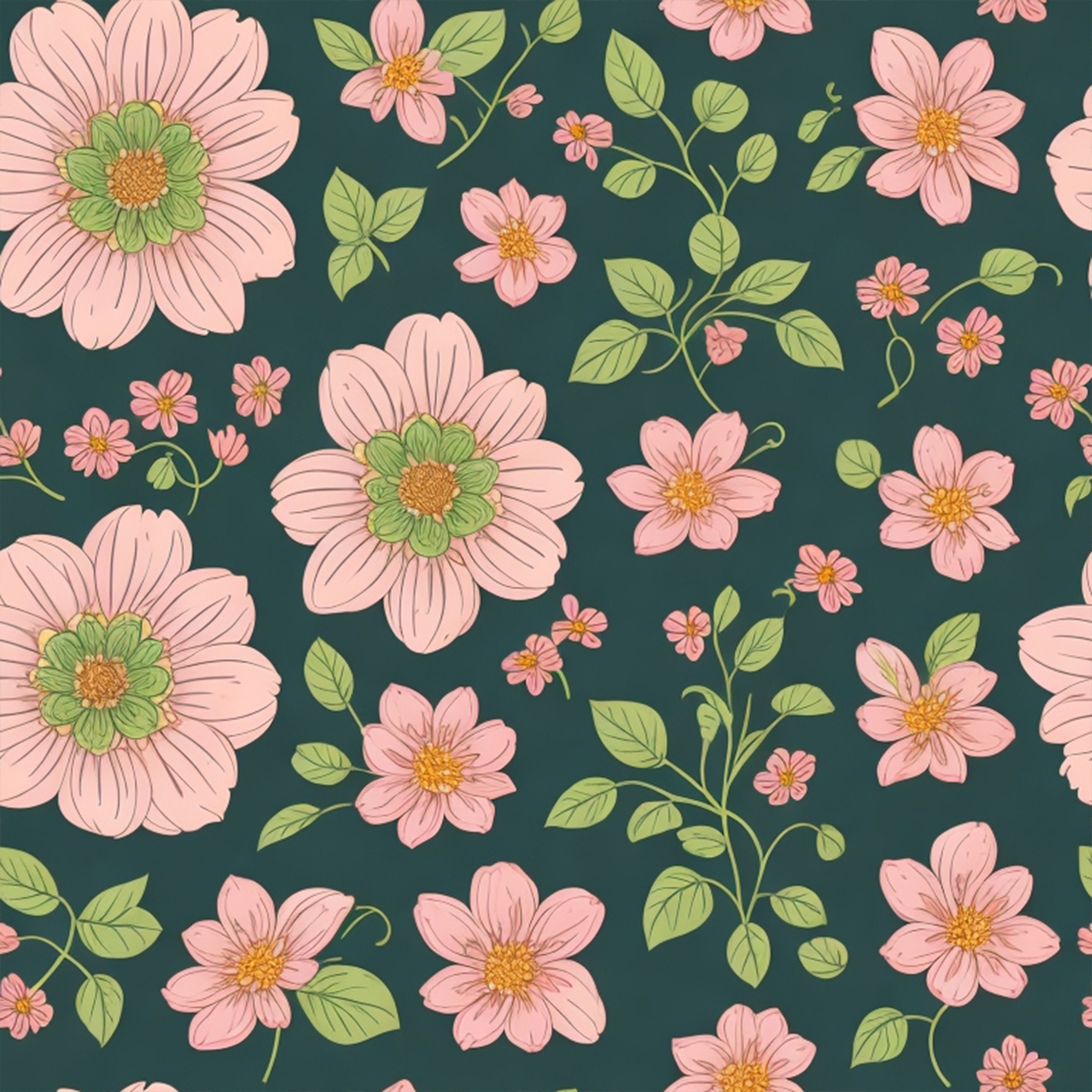 Vintage Flowers Digital Paper, Flowers Seamless Pattern, Floral Prints ...