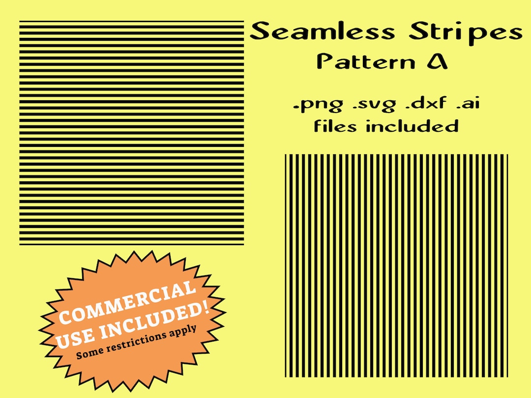 Seamless Stripe Patterns SVG 1, Seamless Patterns PNG, Line Print Cut ...
