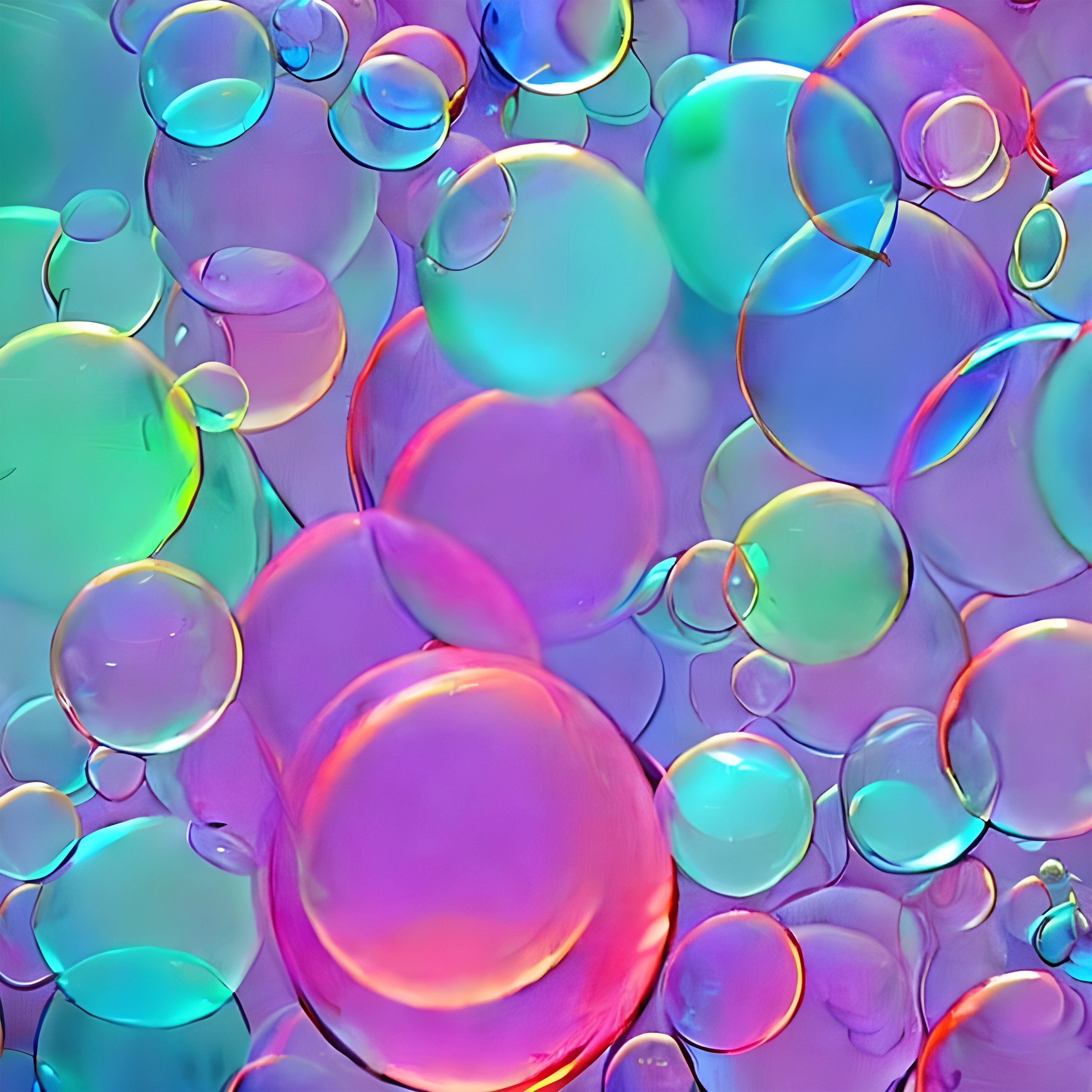 Pastel Bubbles and Circles Digital Paper for Commercial Use. Abstract ...