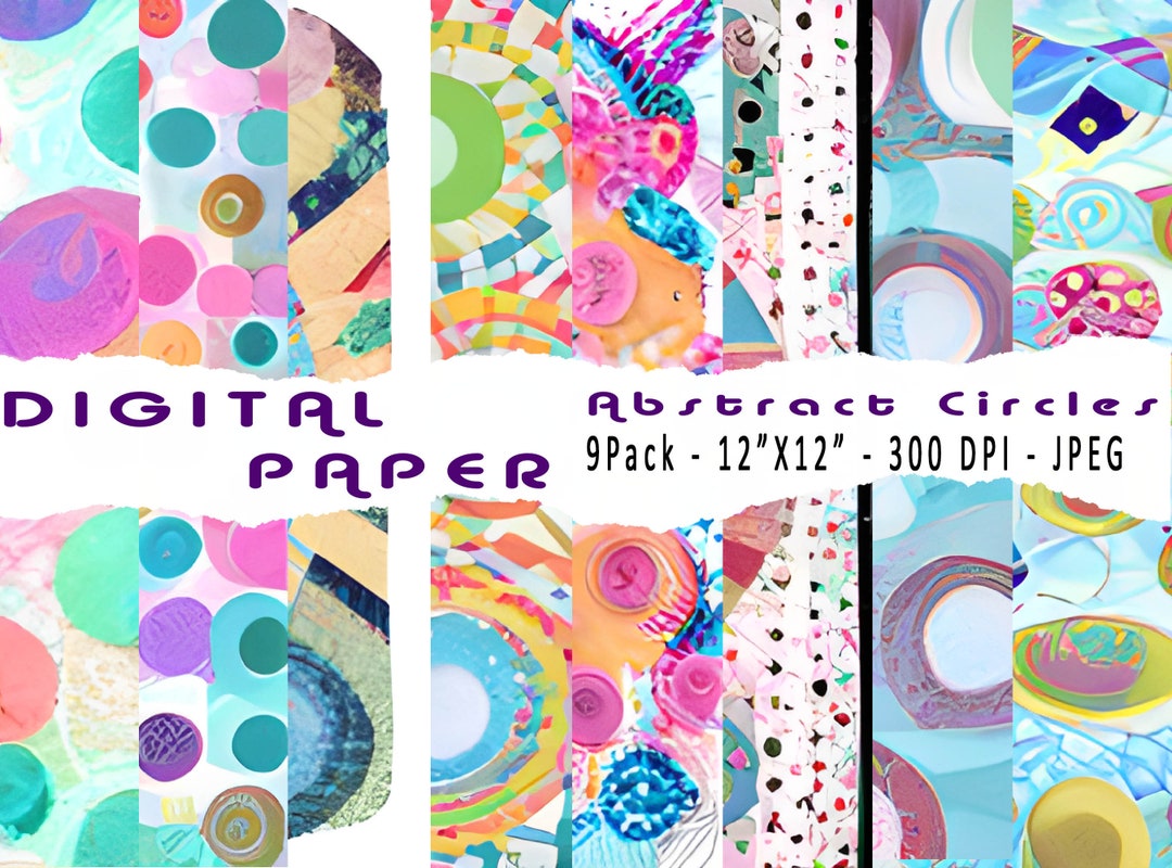 Pastel Print Abstract, Digital Paper Backgrounds, Abstract Circles Art ...