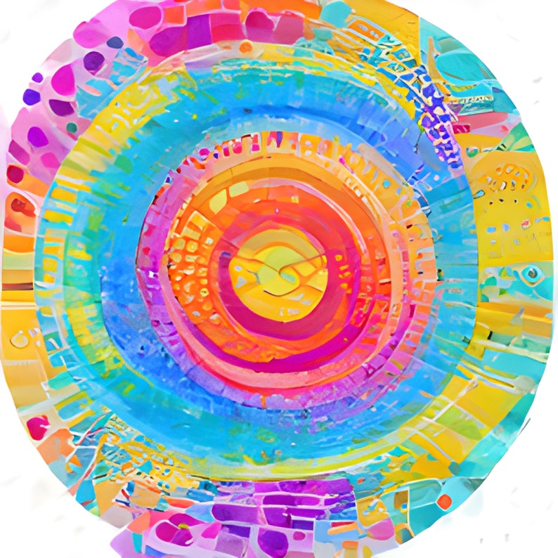 Abstract Circle Art Set 1, Abstract Circles Art, Digital Paper ...