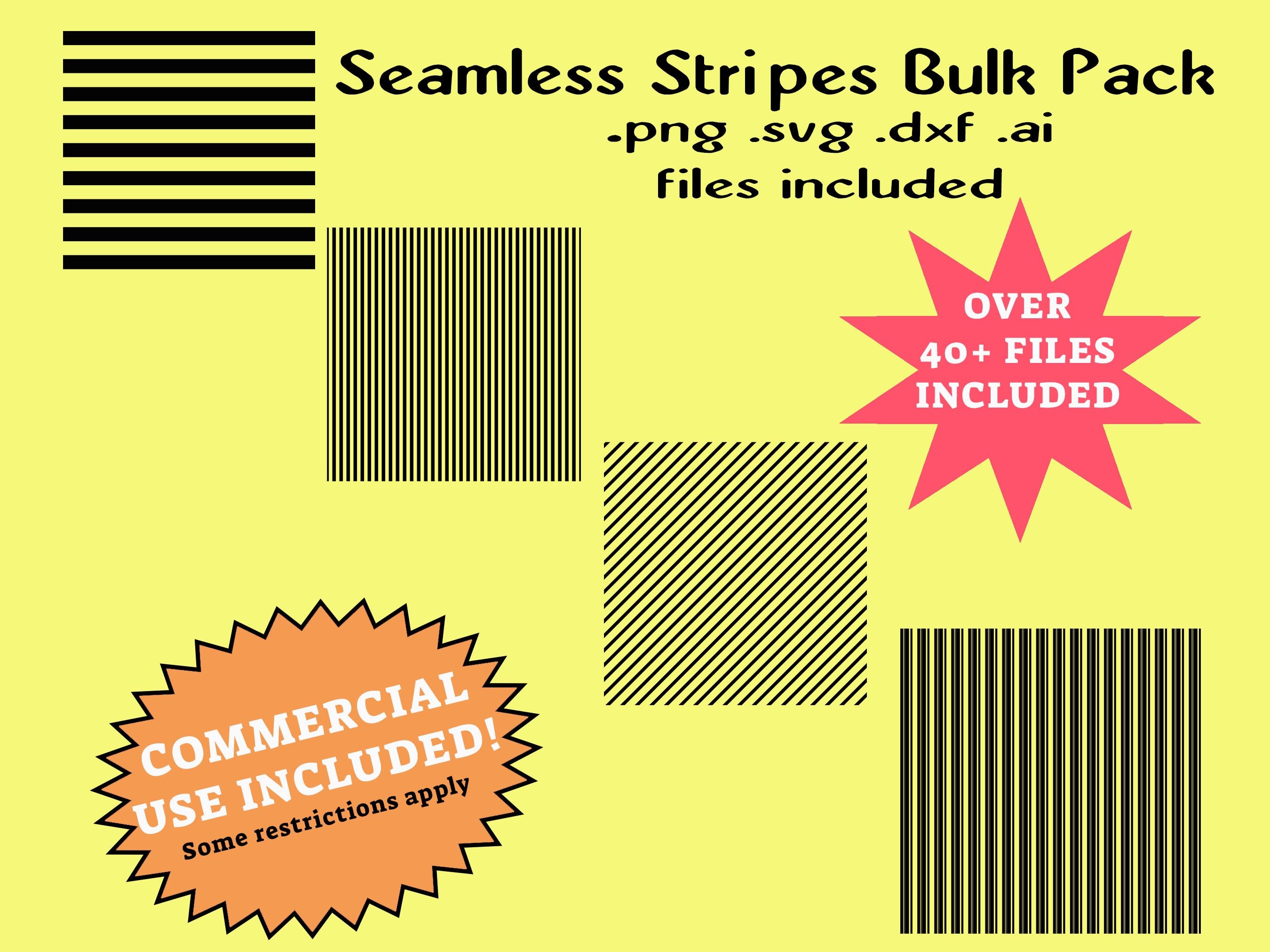 Seamless Stripe Patterns SVG Bulk Pack, Seamless Patterns PNG, Fill ...