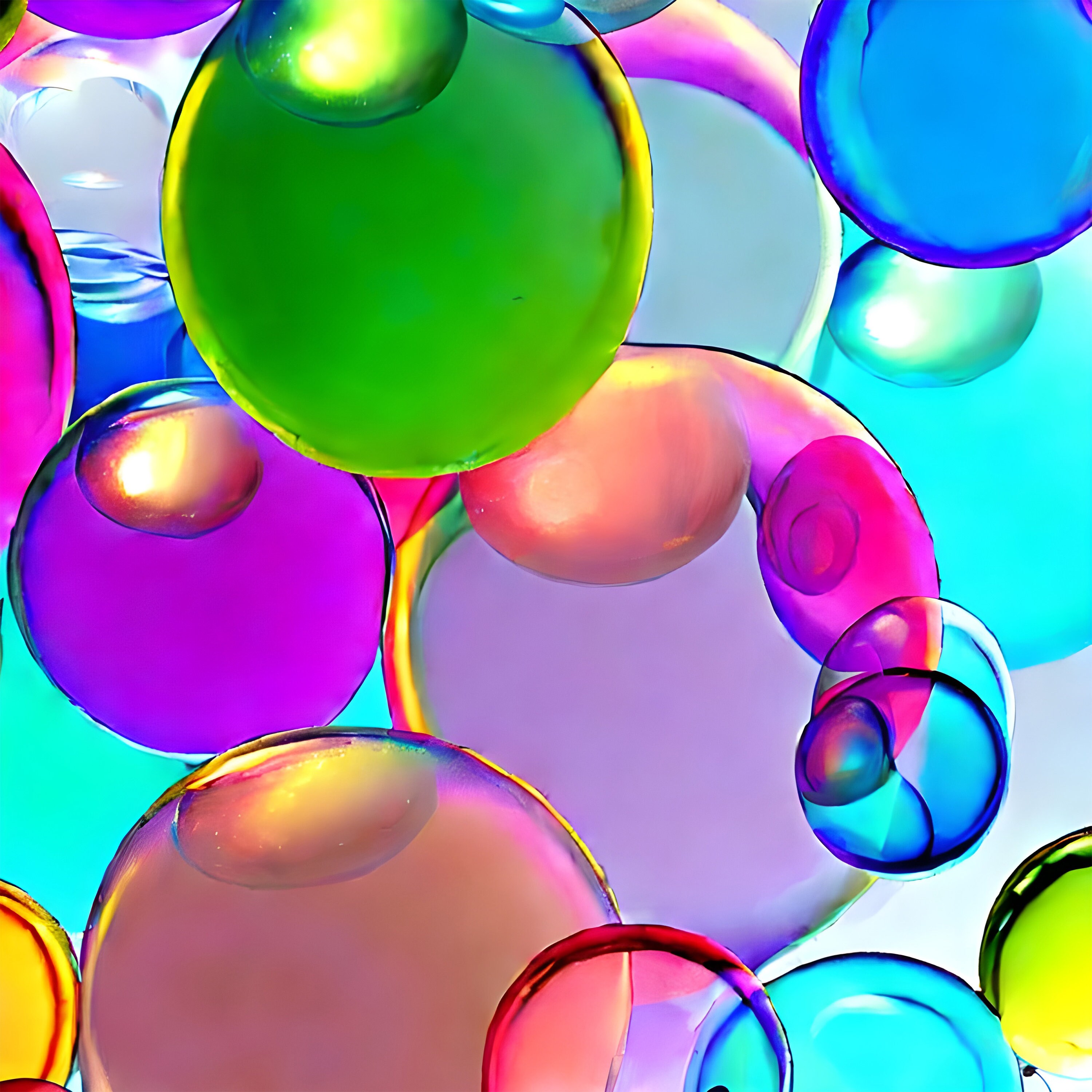 Pastel Bubbles and Circles Digital Paper for Commercial Use. Abstract ...