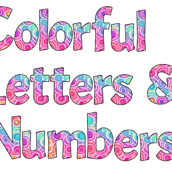 Colorful Letters and Numbers for Scrapbooking or School Projects ...