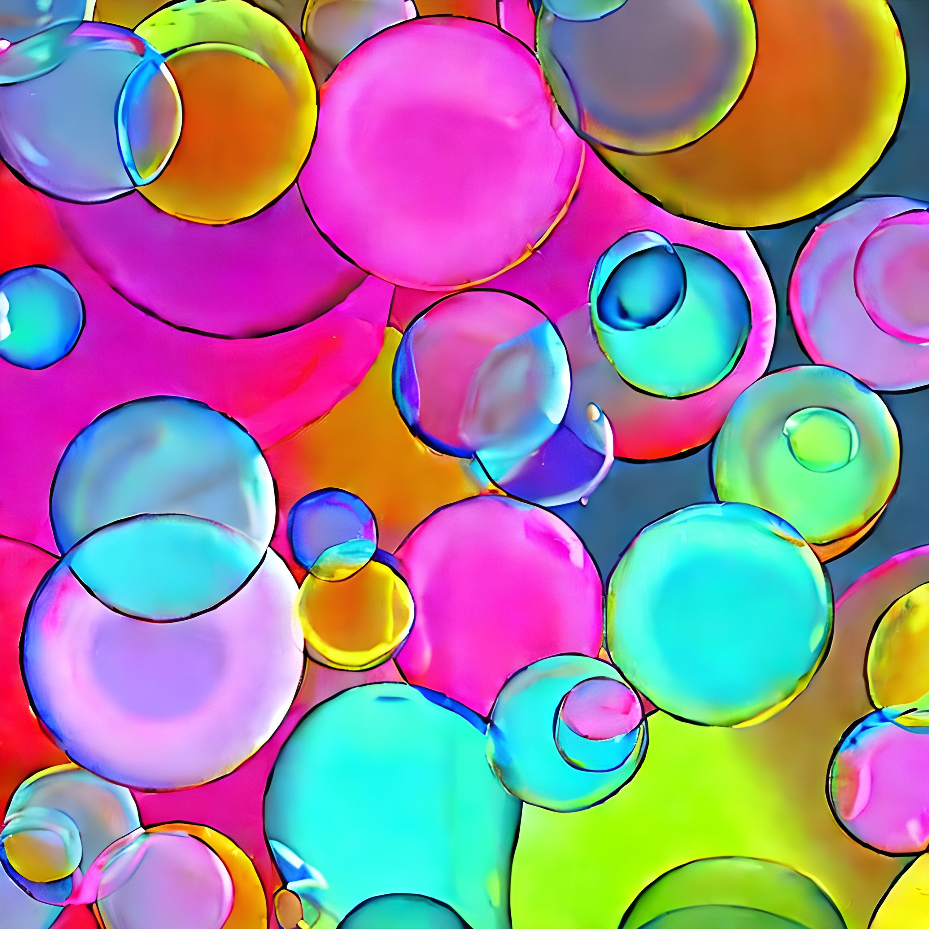 Pastel Bubbles and Circles Digital Paper for Commercial Use. Abstract ...