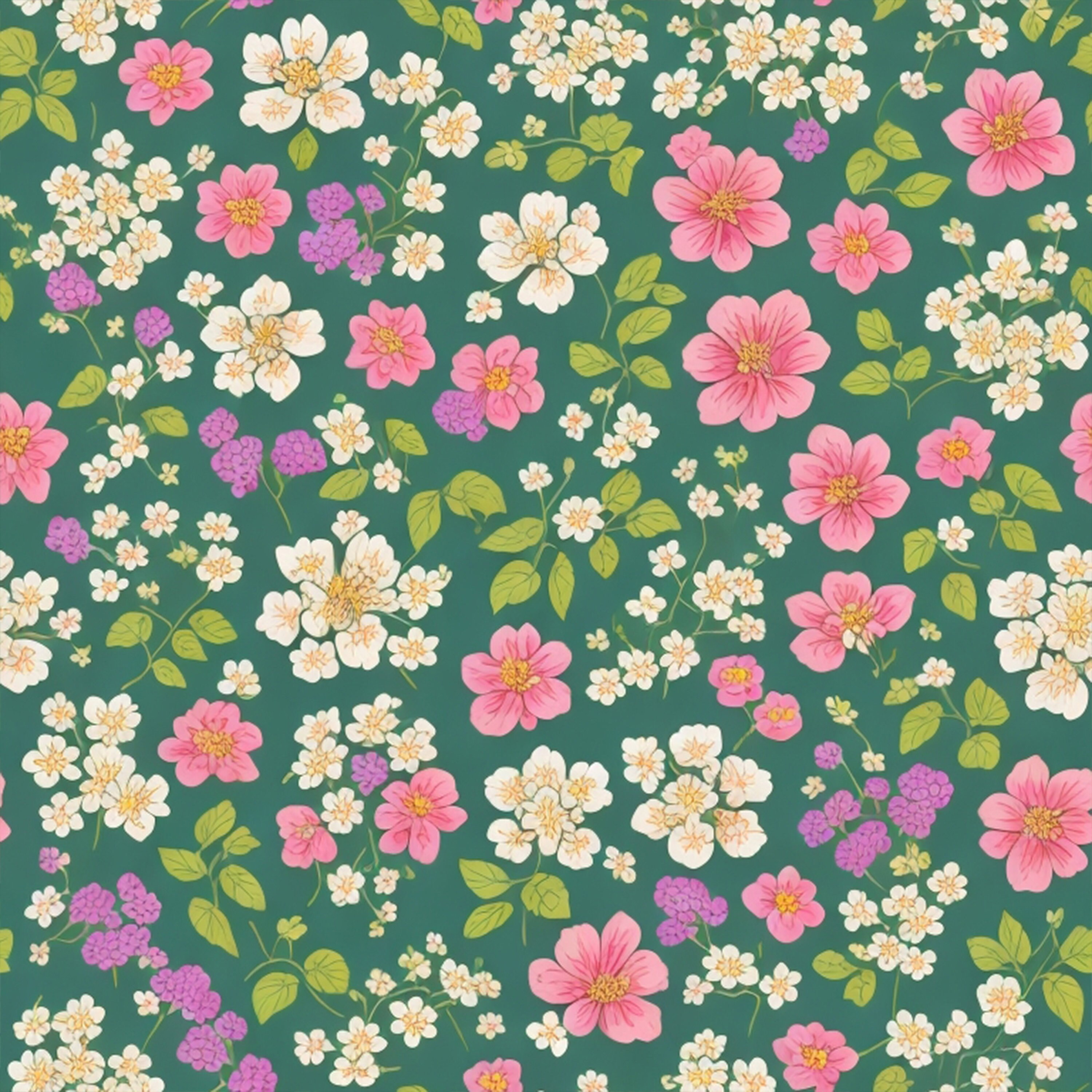 Vintage Flowers Digital Paper, Flowers Seamless Pattern, Floral Prints ...