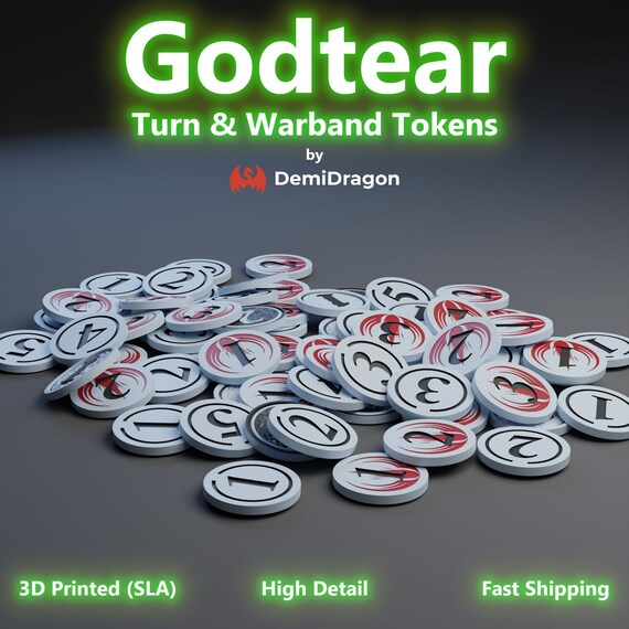 3D Printed Turn and Warband Tokens for Godtear Tabletop - Etsy