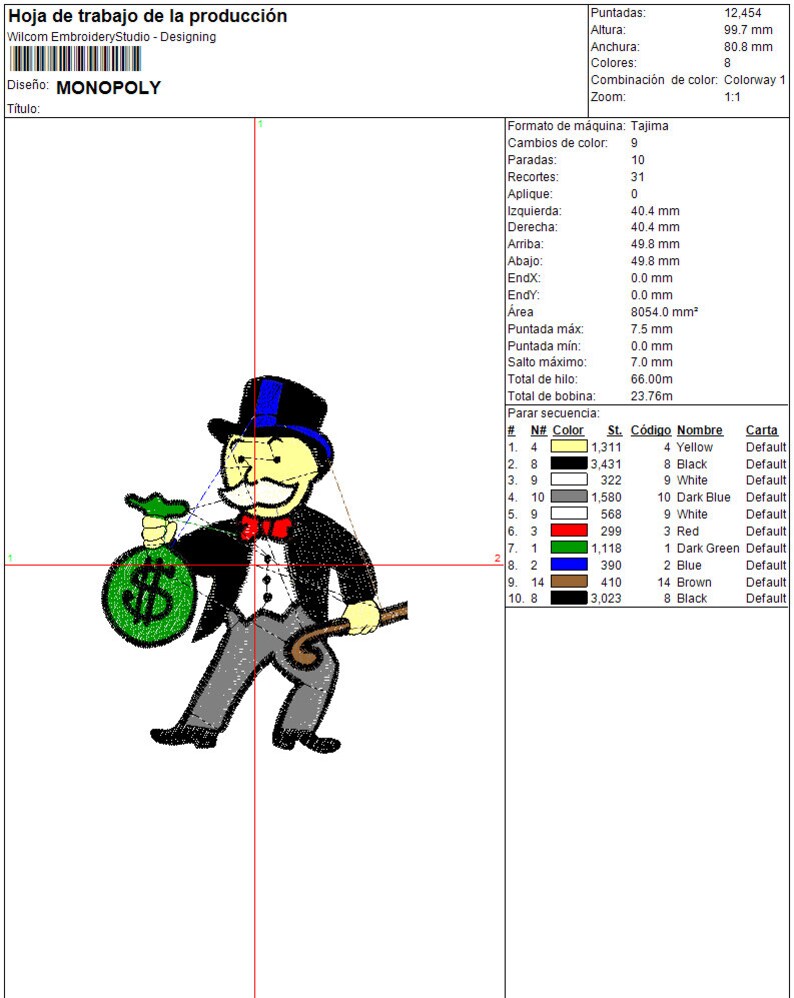 MONOPOLY Embroidery Design - Etsy