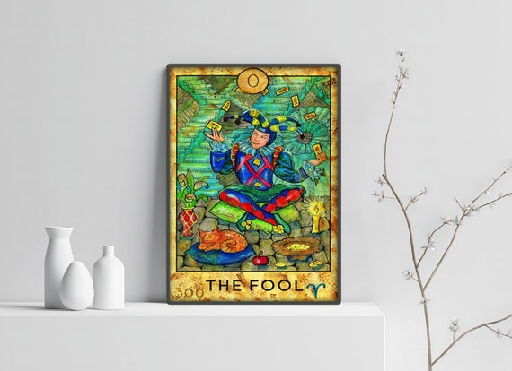 Custom the Fool Tarot Card Posters Minimalistic Tarot Deck | Etsy