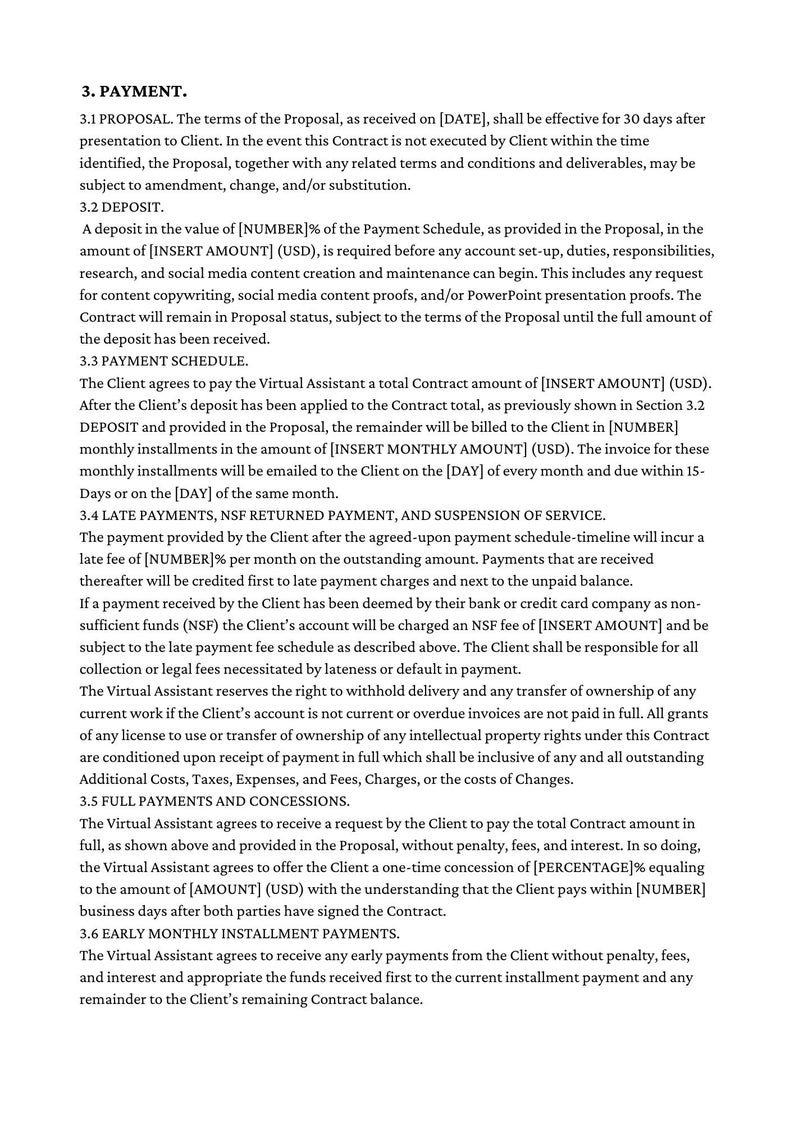 Virtual Assistant Client Agreement Template | Virtual Assistant Client ... Virtual Assistant Client Agreement Template | Virtual Assistant Client ...