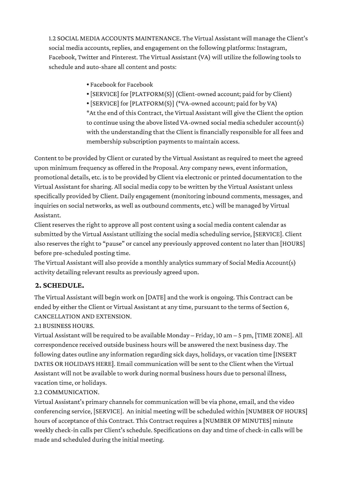 Virtual Assistant Client Agreement Template Virtual - Etsy Canada