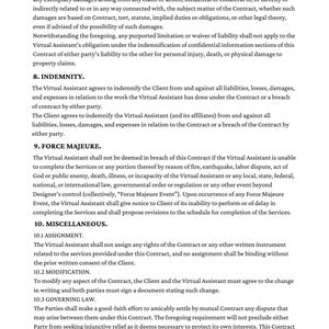 Virtual Assistant Client Agreement Template Virtual - Etsy Canada