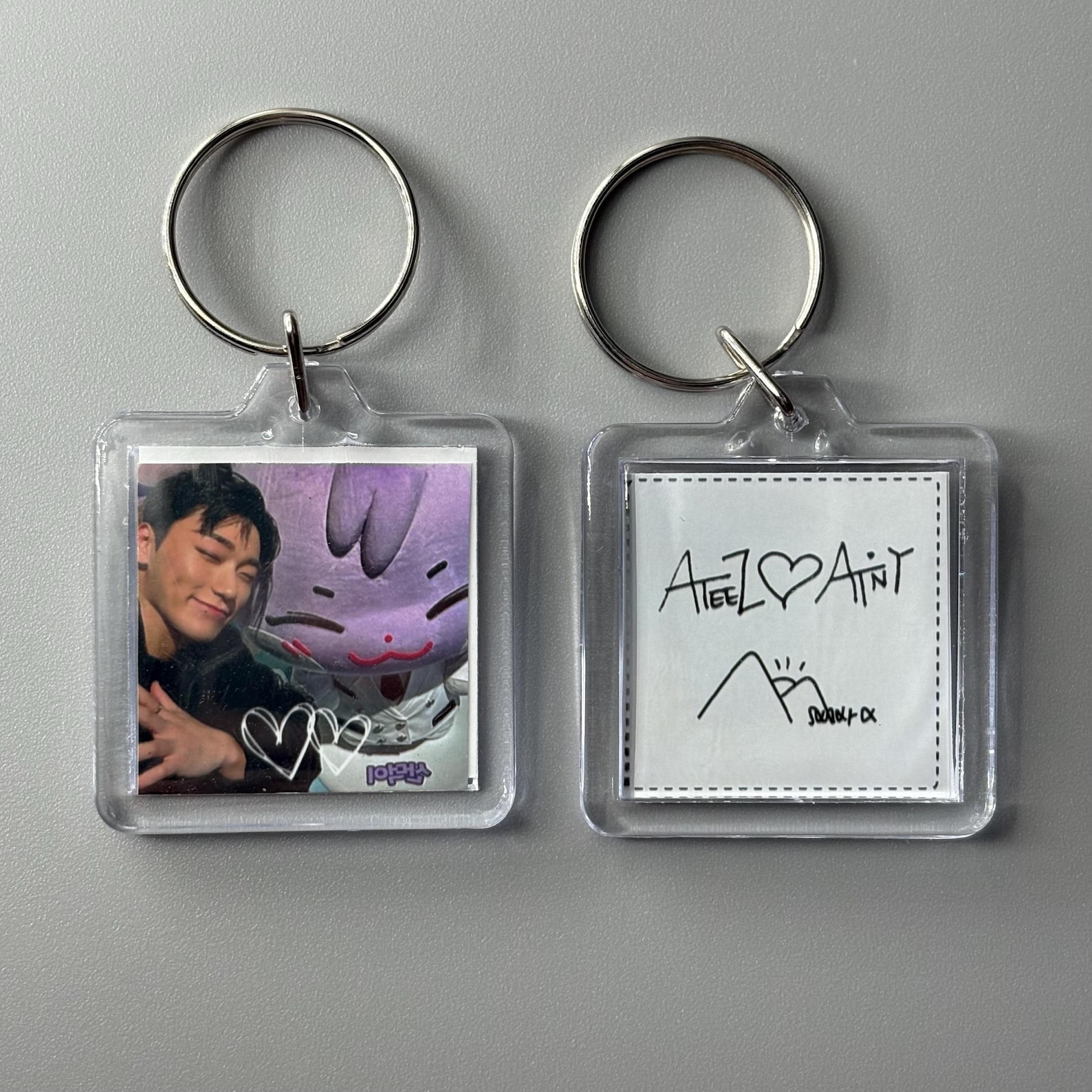 Ateez Aniteez Cute Doodled Photo and Handwriting Message Double Sided ...