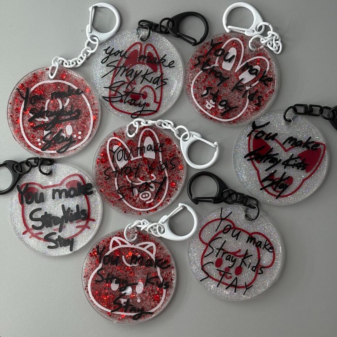Stray Kids SKZ SKZOO and Handwriting Resin Glitter Keychain - Etsy