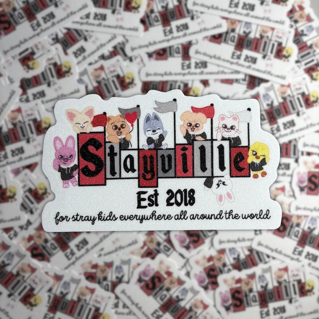 Stayville SKZOO SKZ Stray Kids Stay Fandom Sand Glitter Frosted Sticker ...
