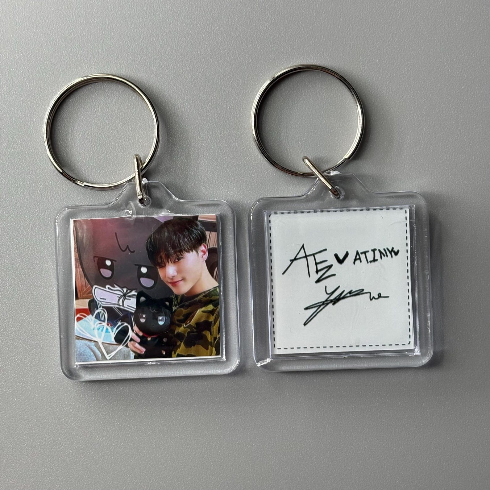 Ateez Aniteez Cute Doodled Photo and Handwriting Message Double Sided ...