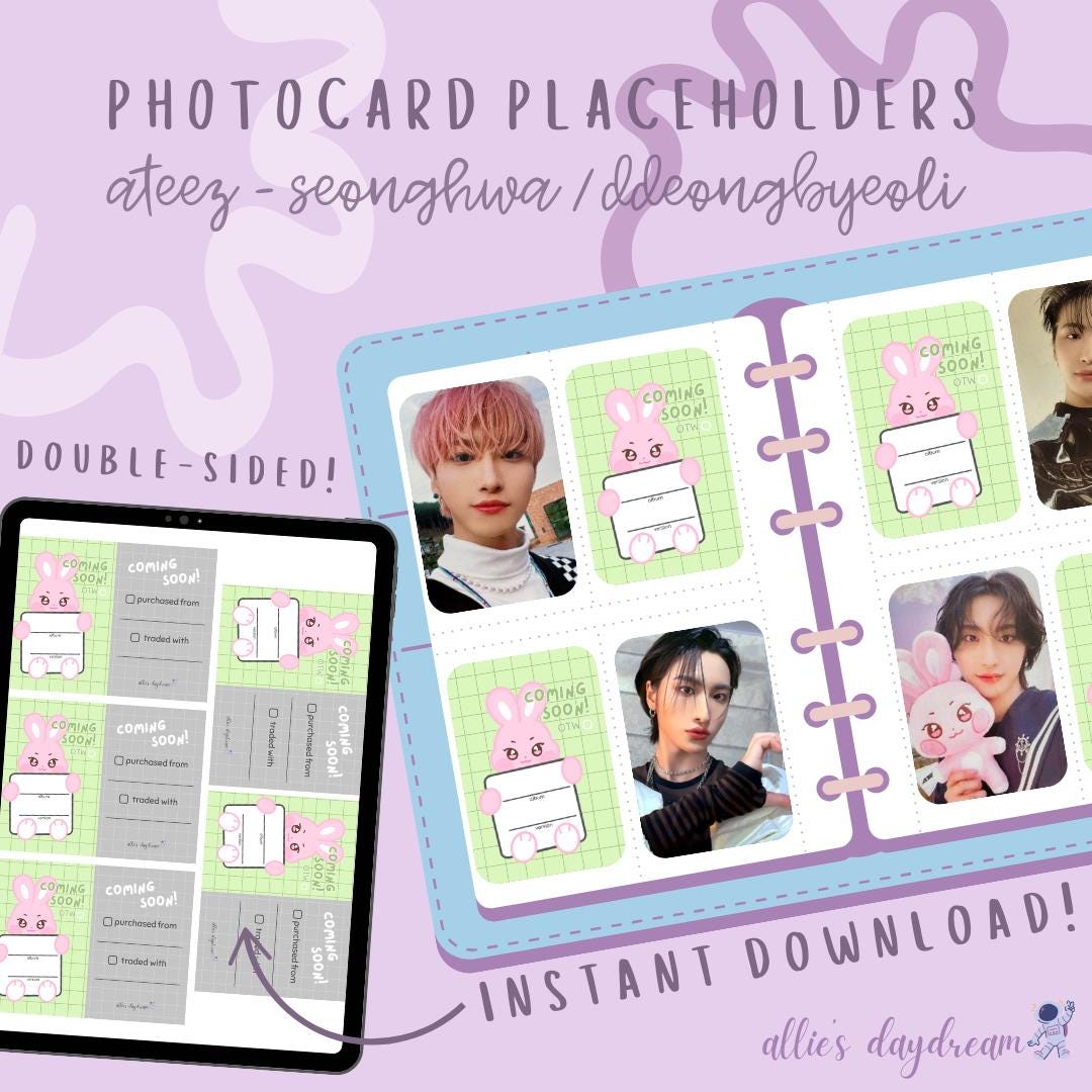Ateez Seonghwa Aniteez Ddeongbyeoli Kpop Photocard Collection Binder ...