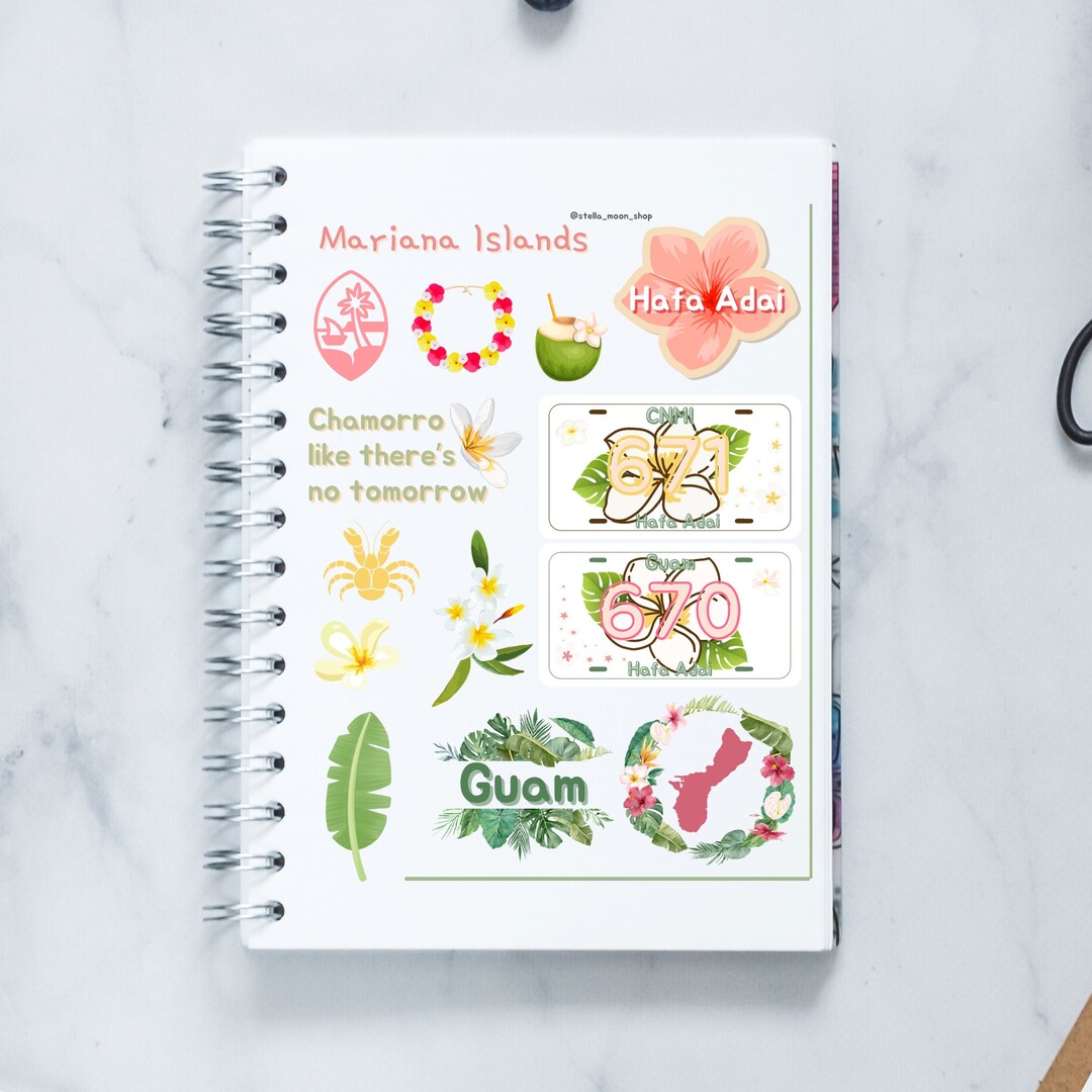 Guam Sticker Sheet, Islander, CNMI, Cute Stationary Decoration ...