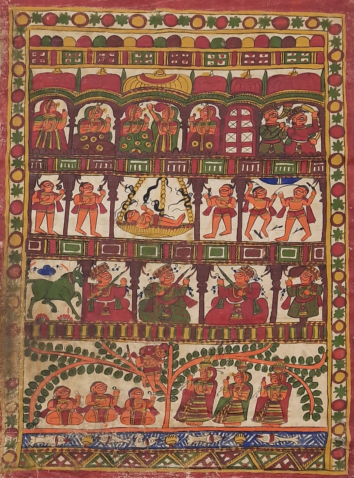 Vintage Hand Painted Pabuji Phad Painting, Vintage Art, Indian Art ...