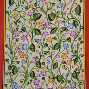 Indian Traditional Wall Painting of Beautiful Kamal Talai Pichwai ...