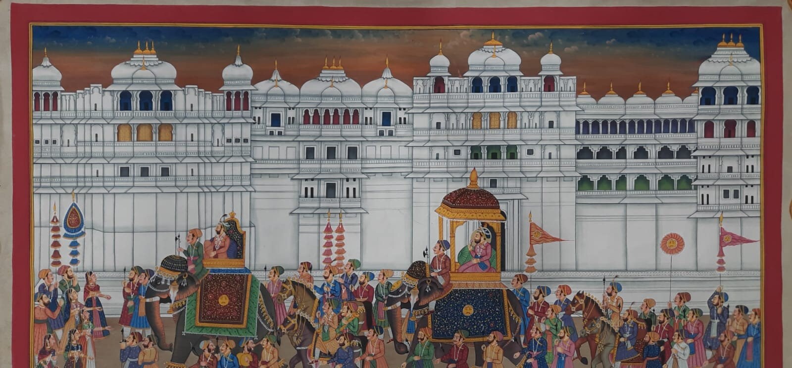 Rajasthani Miniature Handmade Painting Of Maharaja Royal Procession Art ...