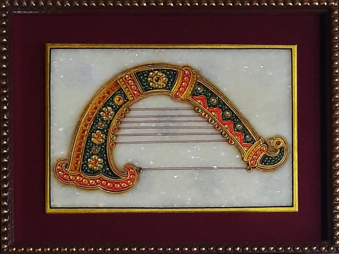 Set of 6 Musical Instrument Hand Painted Painting, Fine Art Work, Rare ...