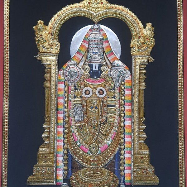 Lord Venkateswara Tanjore Painting - Etsy