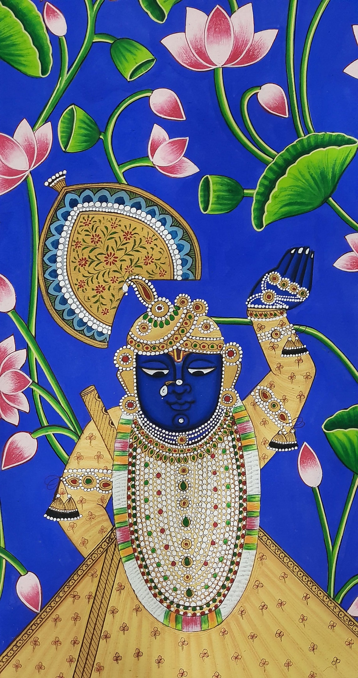 Lord Shrinathji Pichwai Painting, Shrinathji Painting, Traditional Art ...