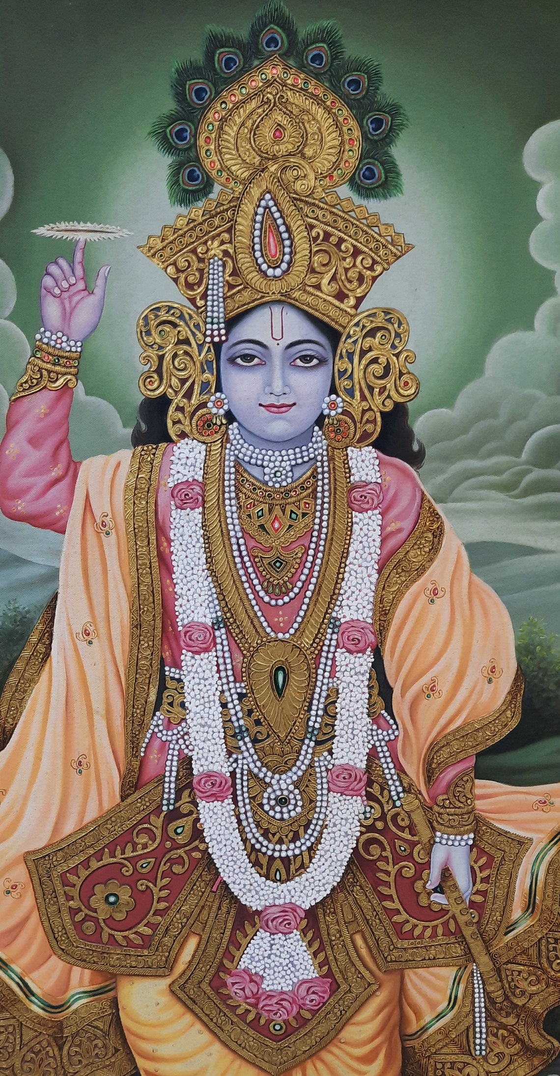 Amazing Lord Vishnu Canvas Painting, Lord Vishnu Painting, Spiritual ...