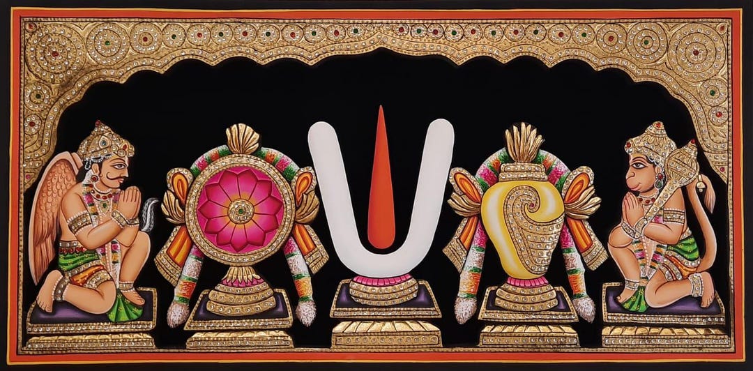 3D Embossed Painting of Shanku Chakra, Venkateswara Swamy Face, Sanku ...