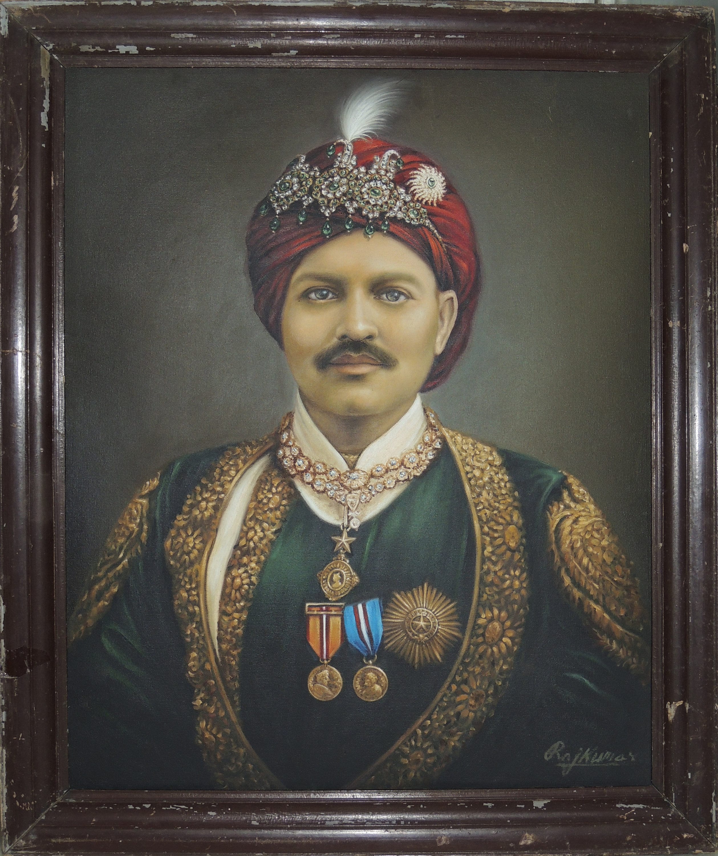 Vintage Indian King Fine Painting Rajasthani Maharaja Canvas - Etsy